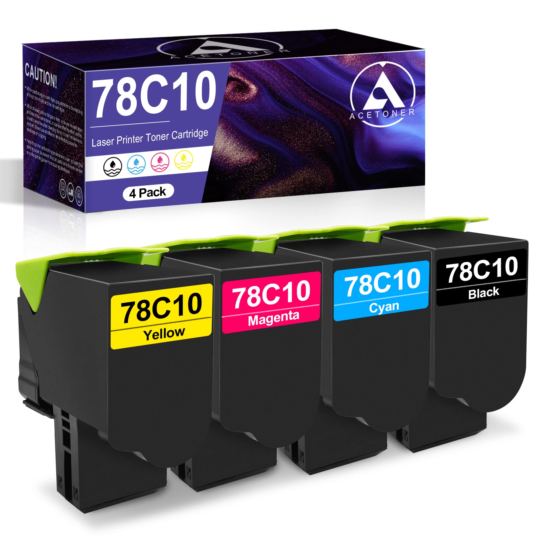 Amazon.com: ACETONER Replacement for Lexmark 78C10C0 78C10M0 78C10Y0 ...