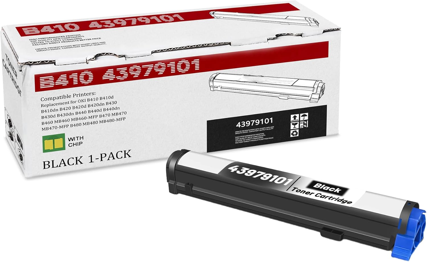 Amazon.com: IGUGNIK 1-Pack B410 43979101 High Yield Black Toner ...