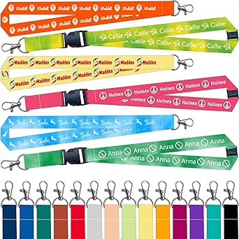 Amazon.com: Personalized Lanyards for ID badges Custom Neck Straps with ...