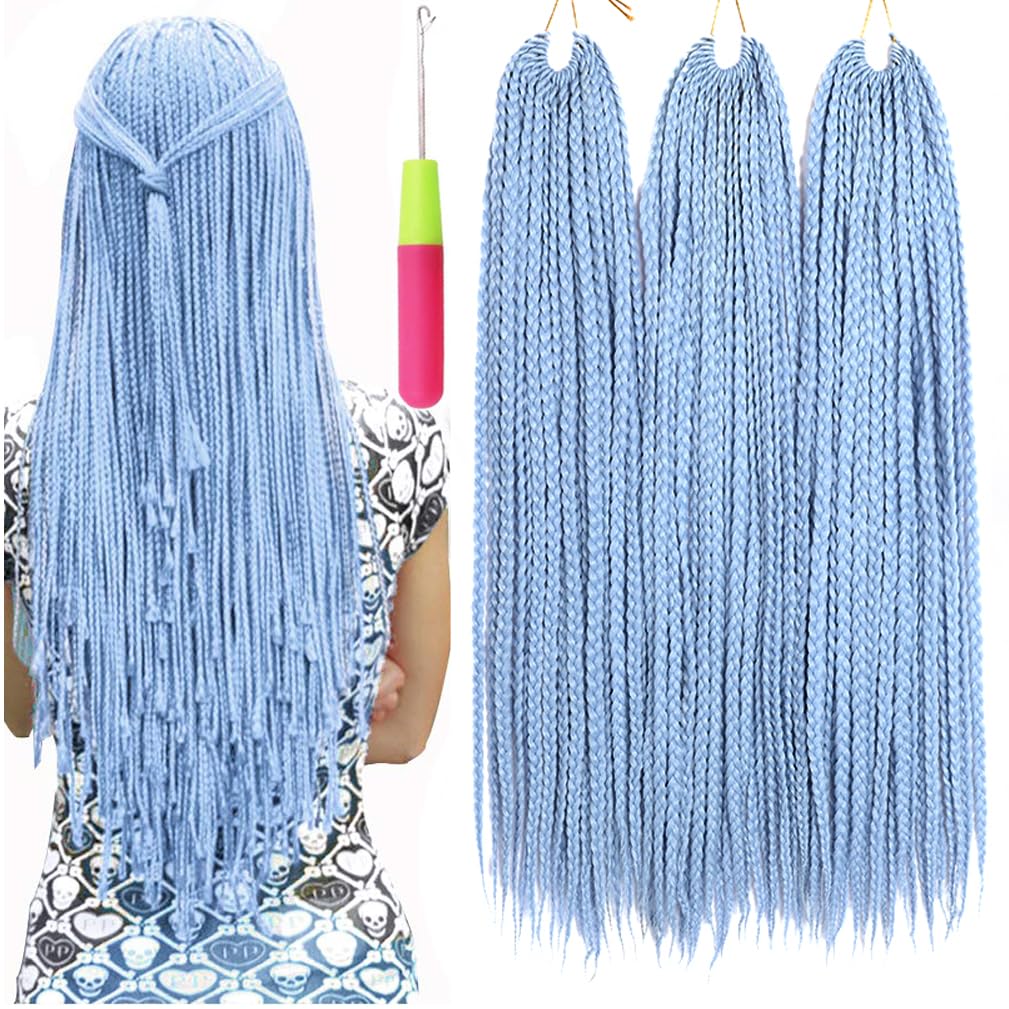 Amazon.com : Box Braids Crochet Hair 24 Inch Prelooped Crochet Hair ...