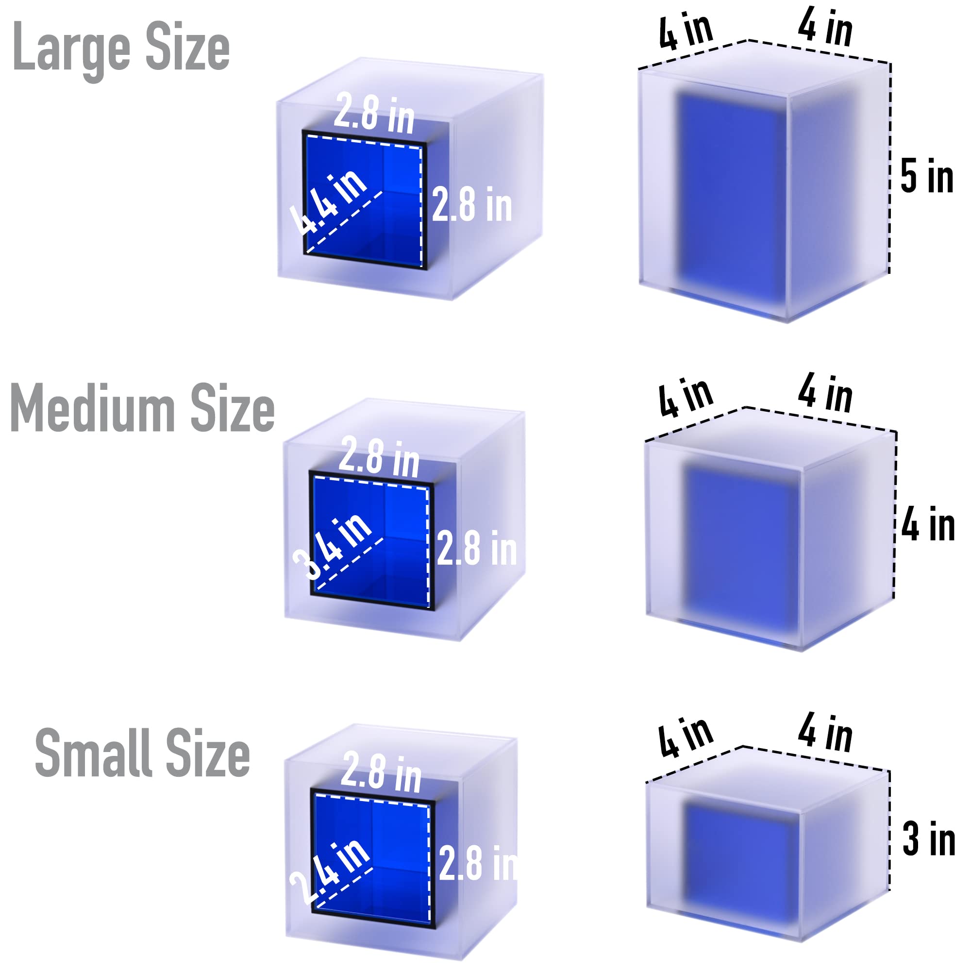 Snapklik.com : DECORANY Acrylic Display Cubes 3 Pcs Acrylic Rectangle ...
