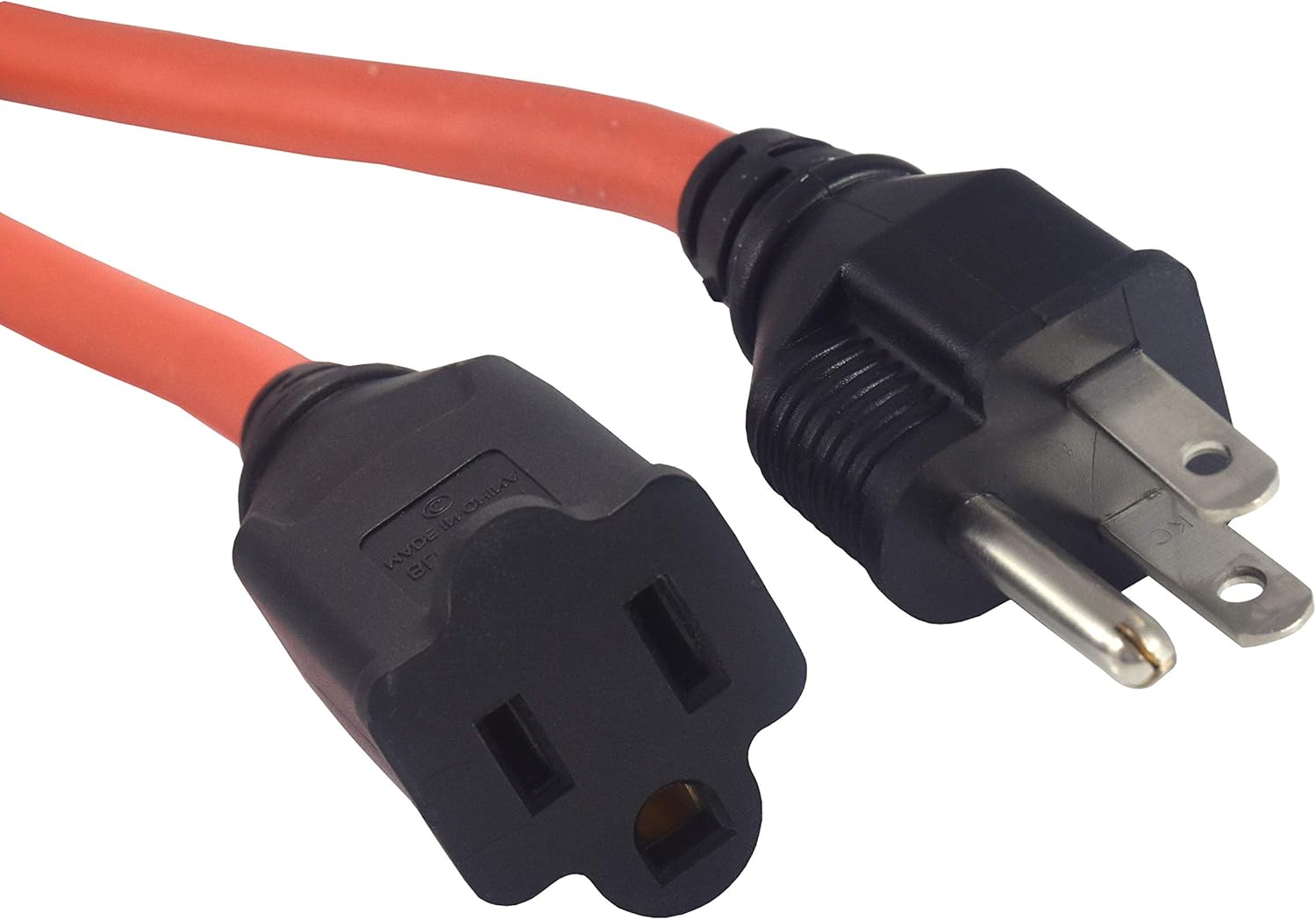 Heavy Duty Indoor Outdoor Extension Cord, 14 gauge SJTW Orange (25 Feet ...