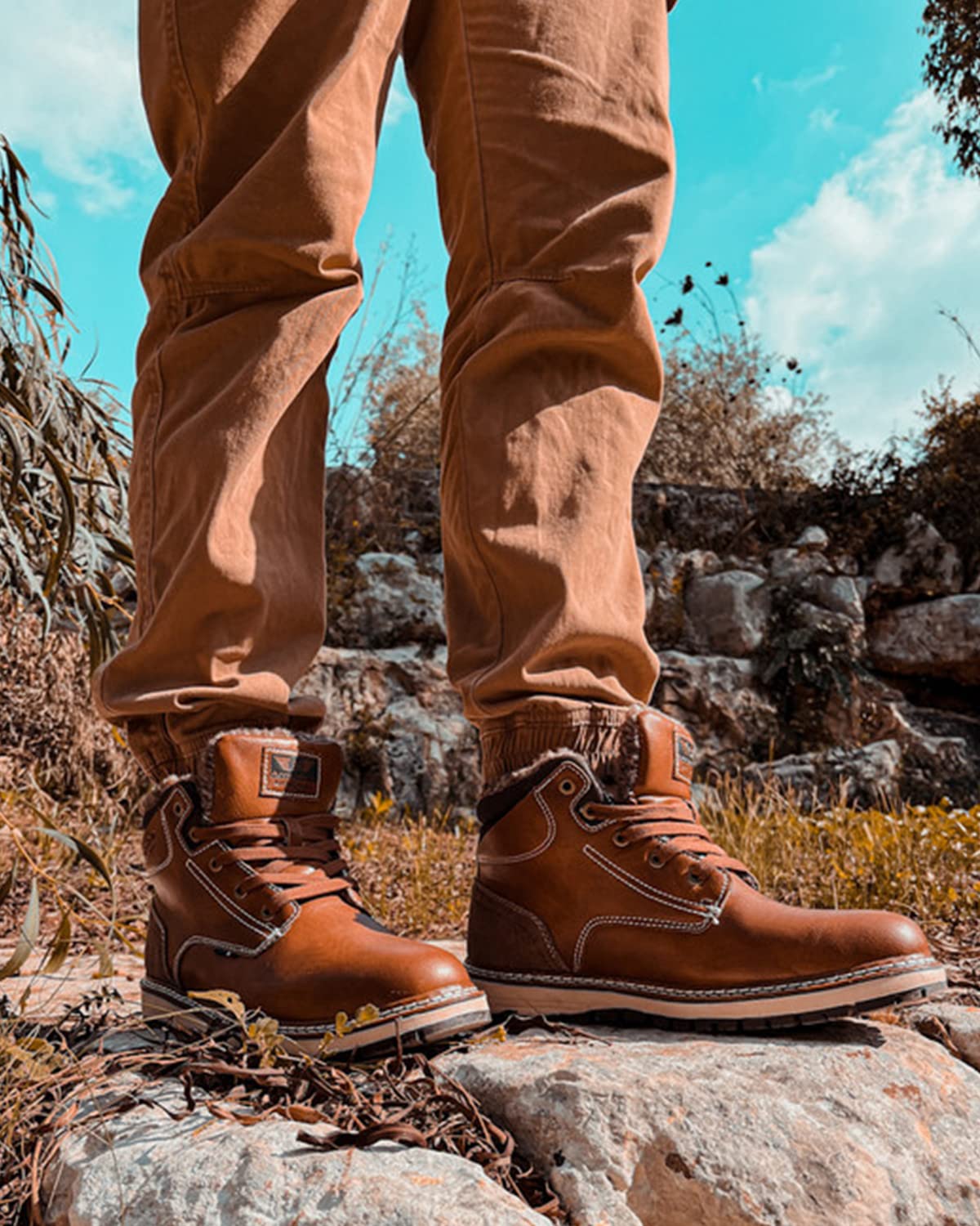 Size 42)) AX BOXING Mens Winter Boots Snow Boots Outdoor Warm Non Slip ...