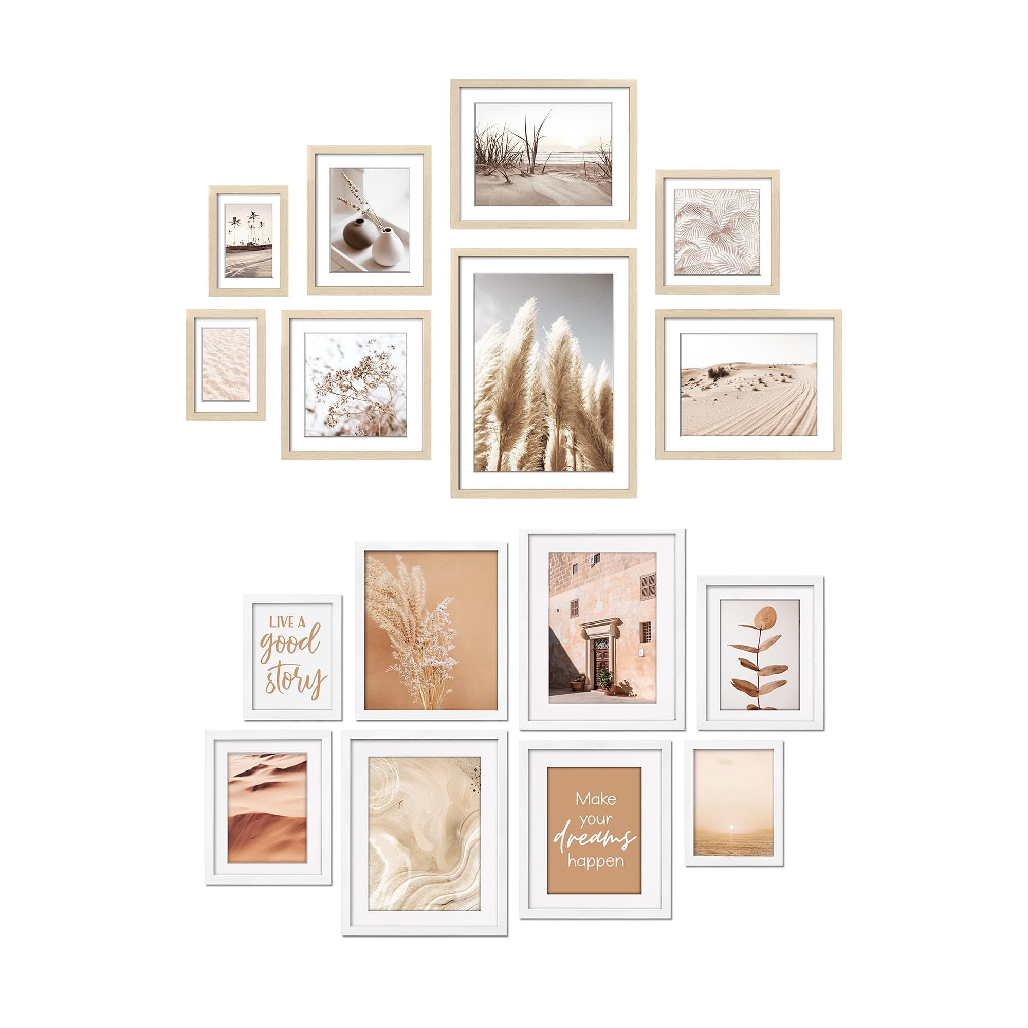 Amazon.com - ArtbyHannah 8 Pack Gallery Wall Frame Set & White Gallery ...