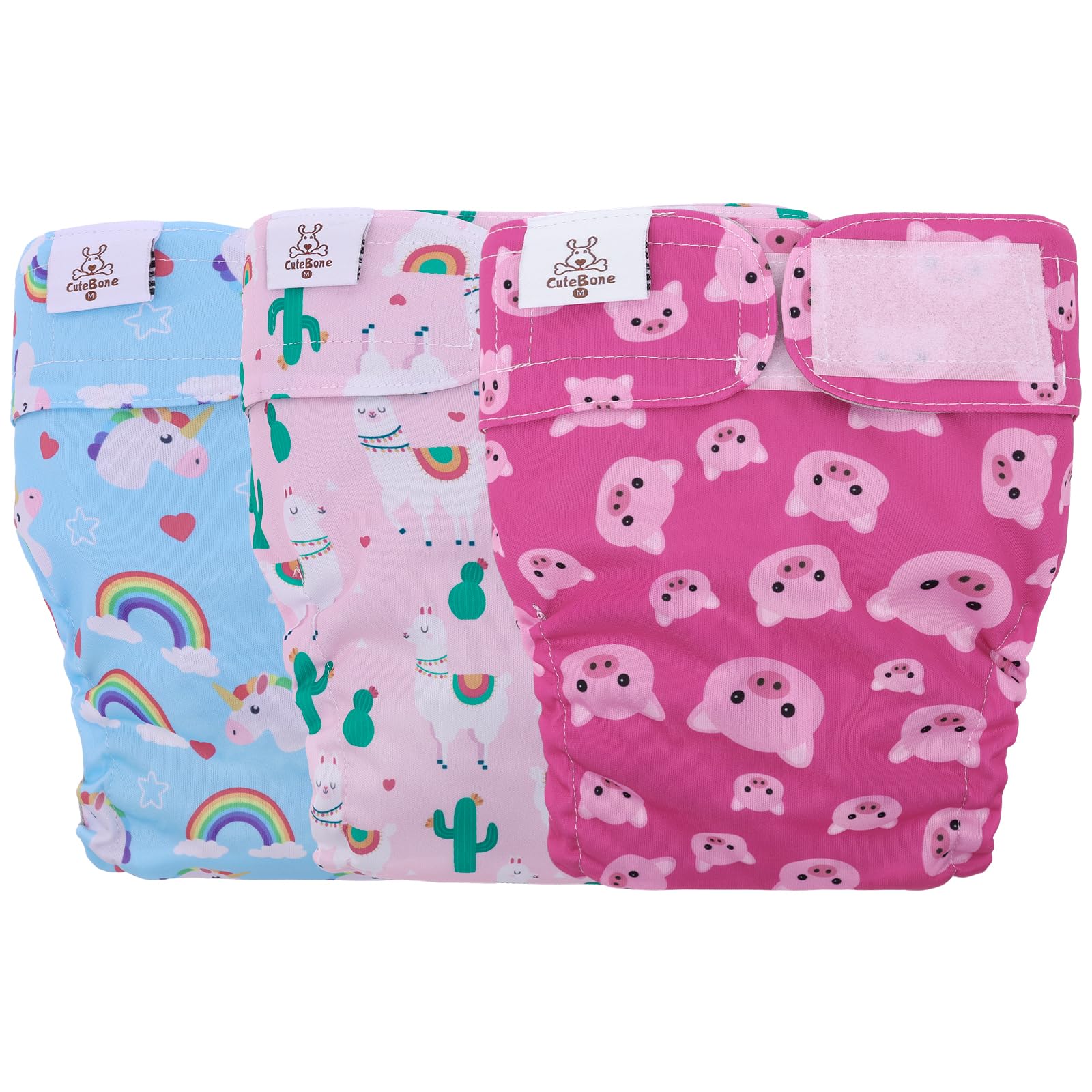 Amazon.com : CuteBone Washable Dog Diapers Female No Tail Hole 3 Pack ...
