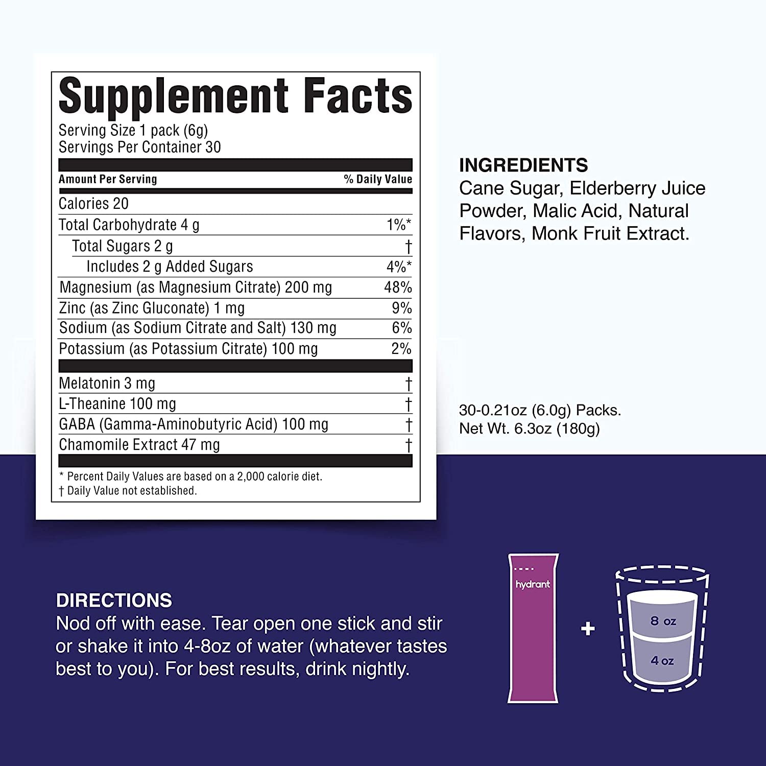 Hydrant Sleep Hydration Powder – Rest and Recovery Drink Mix – Fast ...