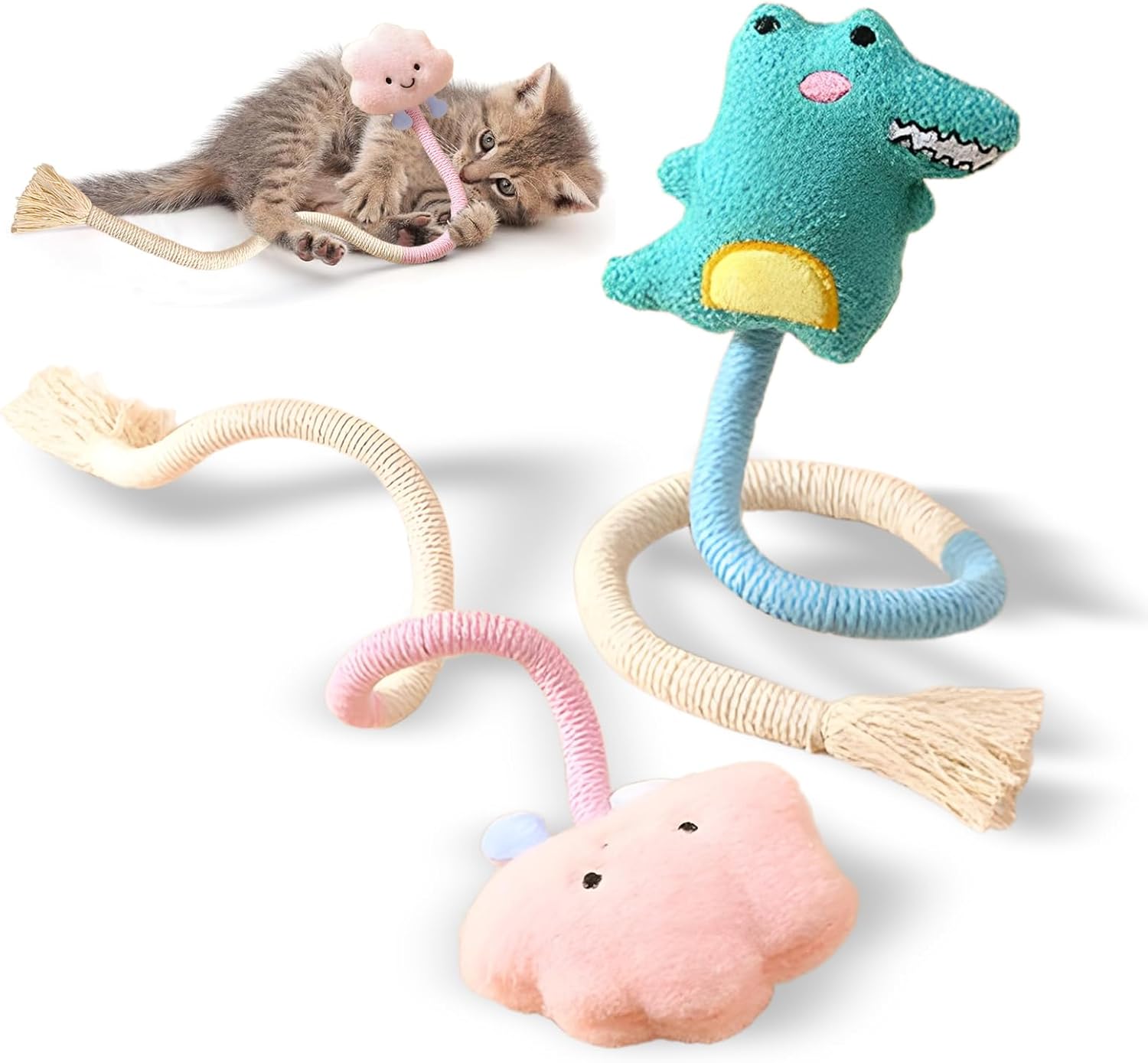 Amazon.com : Kingtree Cat Rope Toys, 2 Pack Bite Resistant Cotton Ropes ...