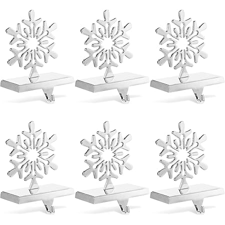 Amazon.com: Iconikal Snowflake Stocking Hanger Holder, Chrome, 4-Pack ...