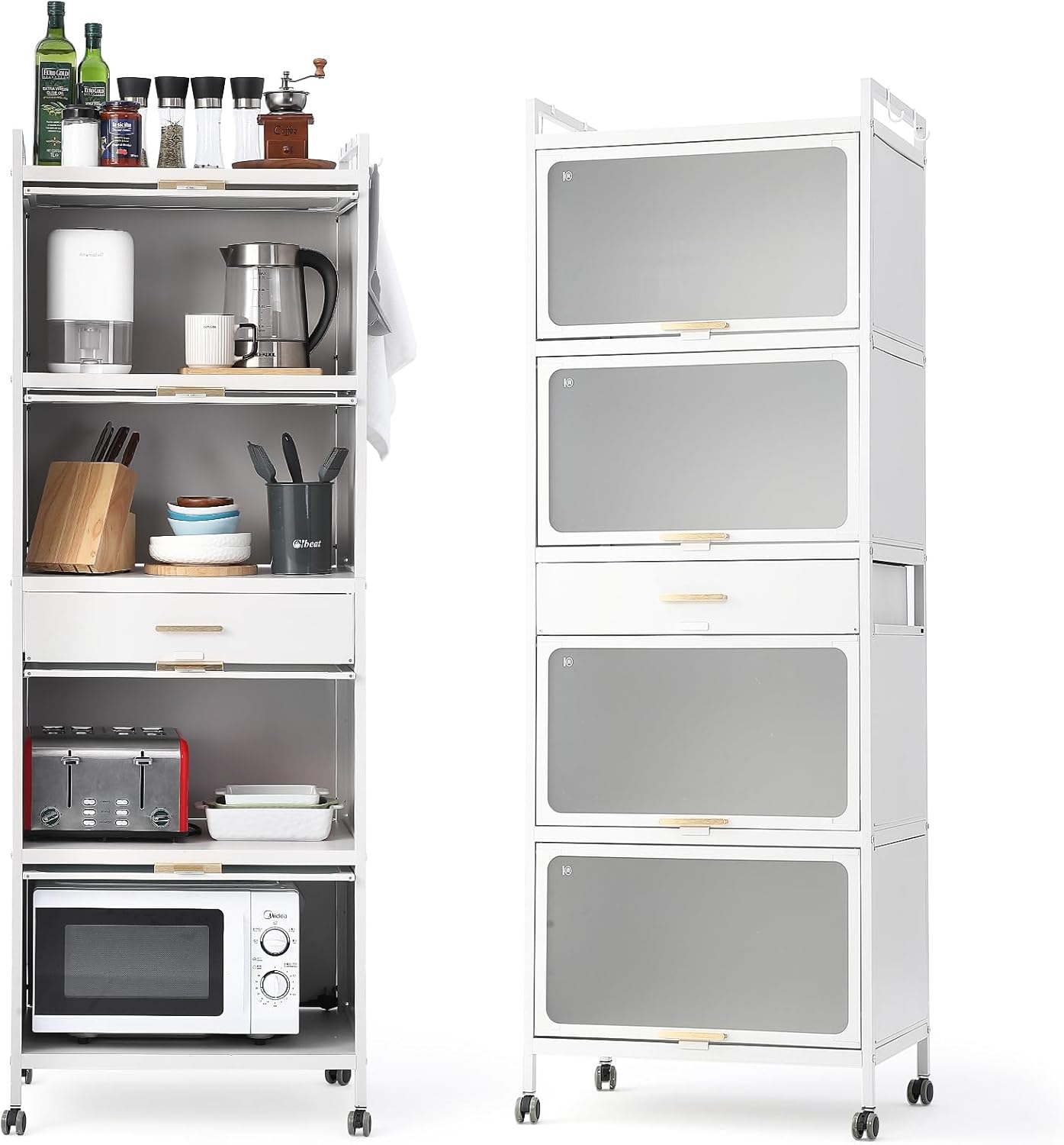 Amazon.com: Fashionwu Kitchen Storage Cabinet, 5-Layer Free-Standing ...