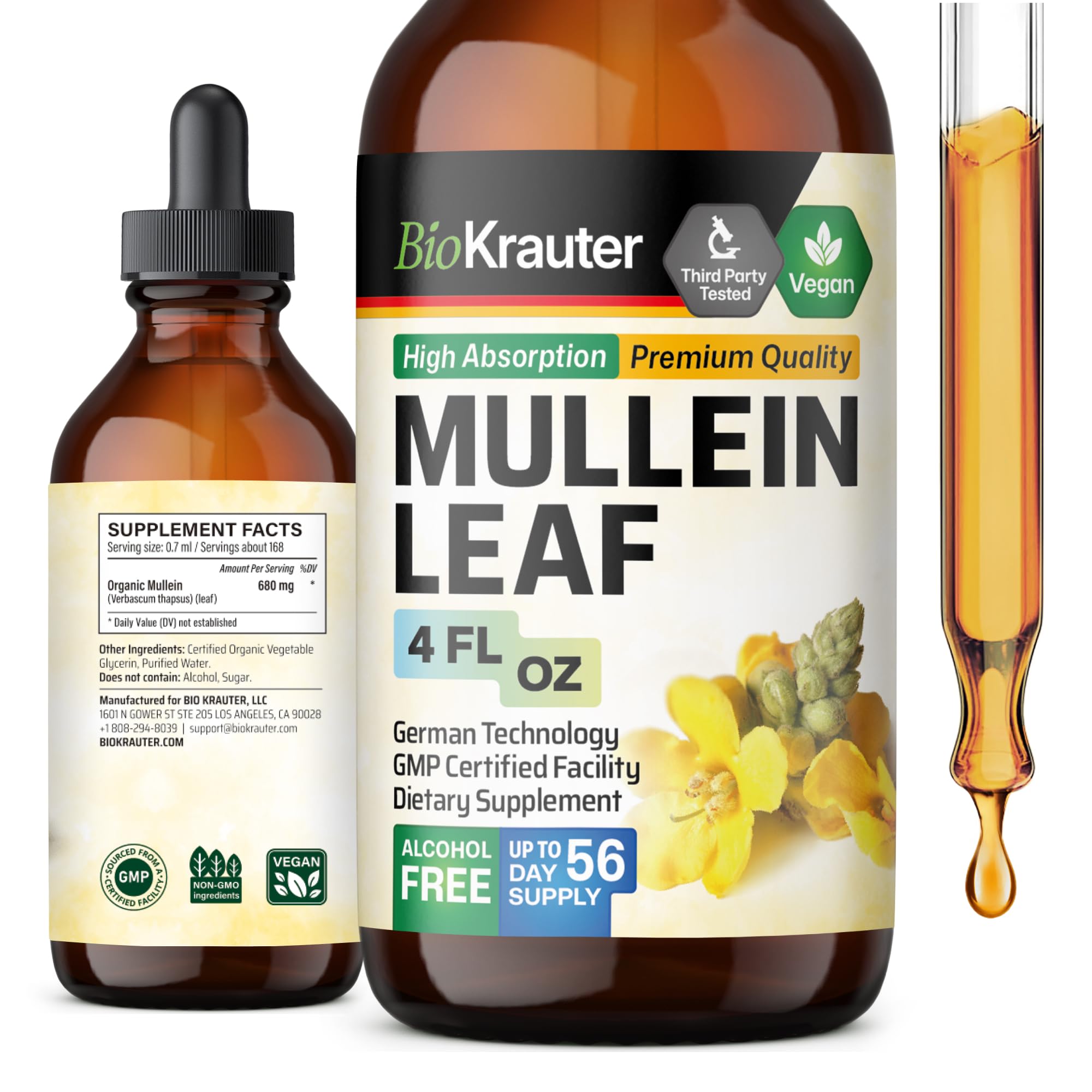 Snapklik.com : Mullein Drops For Lungs - Mullein Leaf Tincture - Lung ...