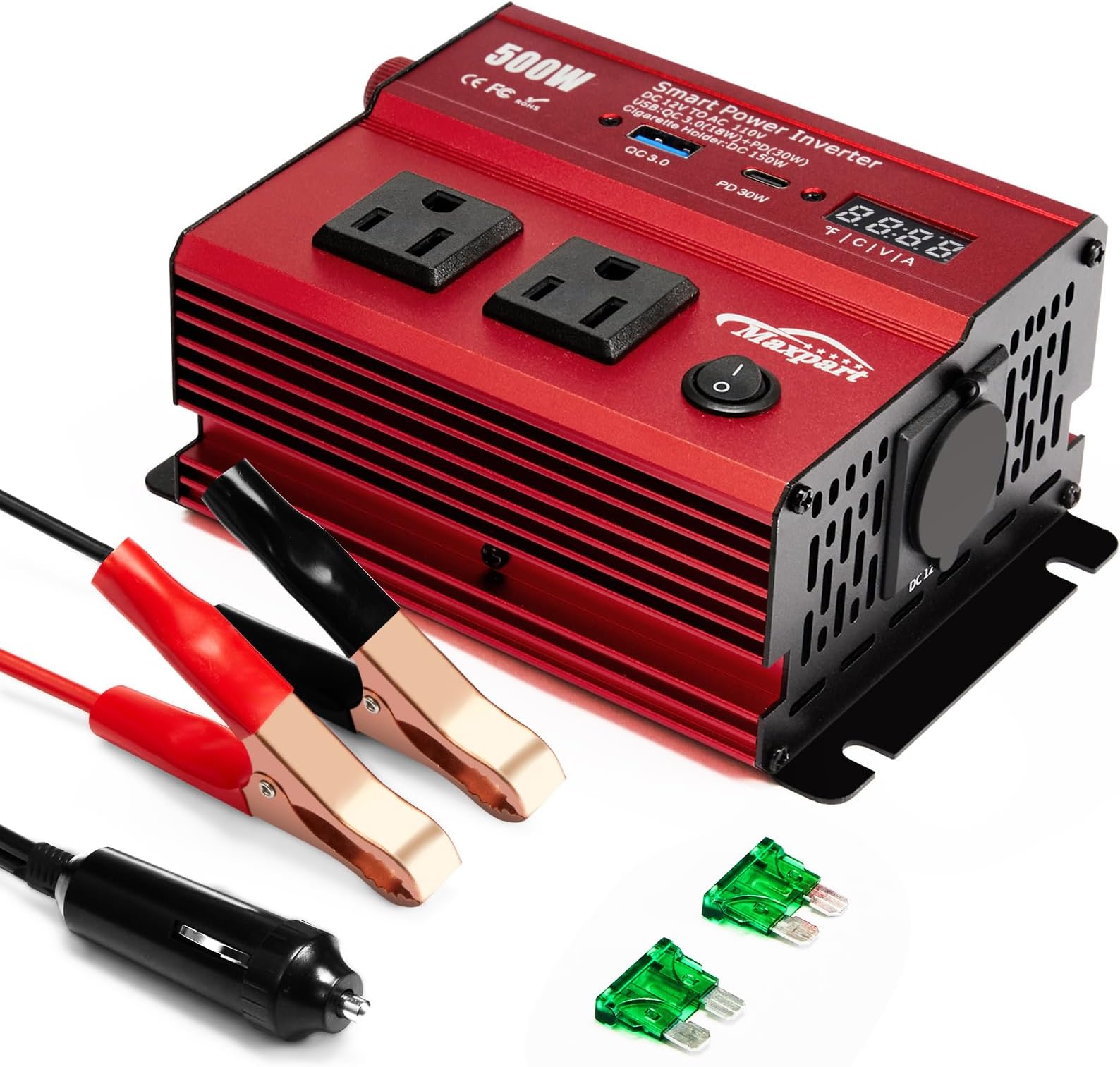 Amazon.com: 500W Car Power Inverter, LVYUAN Car Outlet Adapter Dual USB ...