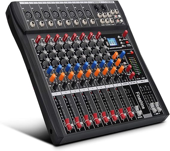 Fineshine 8/12/16 Channel Audio Mixer Sound Mixing Console with ...