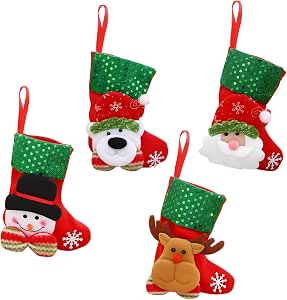 KIPTVO Christmas Stocking Set of 4, Large Santa Stocking, Large Xmas ...