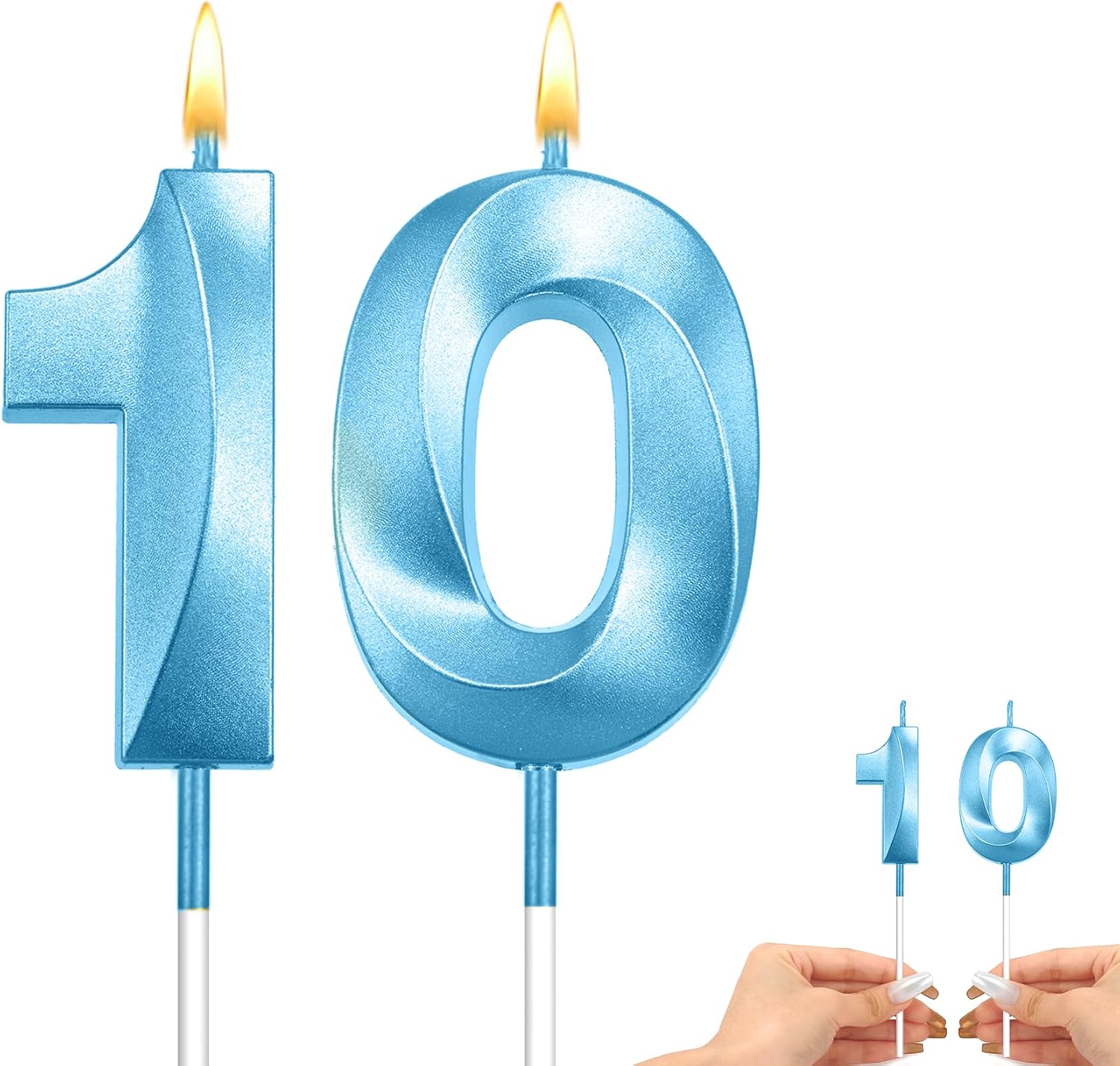 Amazon.com: 10 Birthday Candle for 10th Birthday Decorations for Boys ...