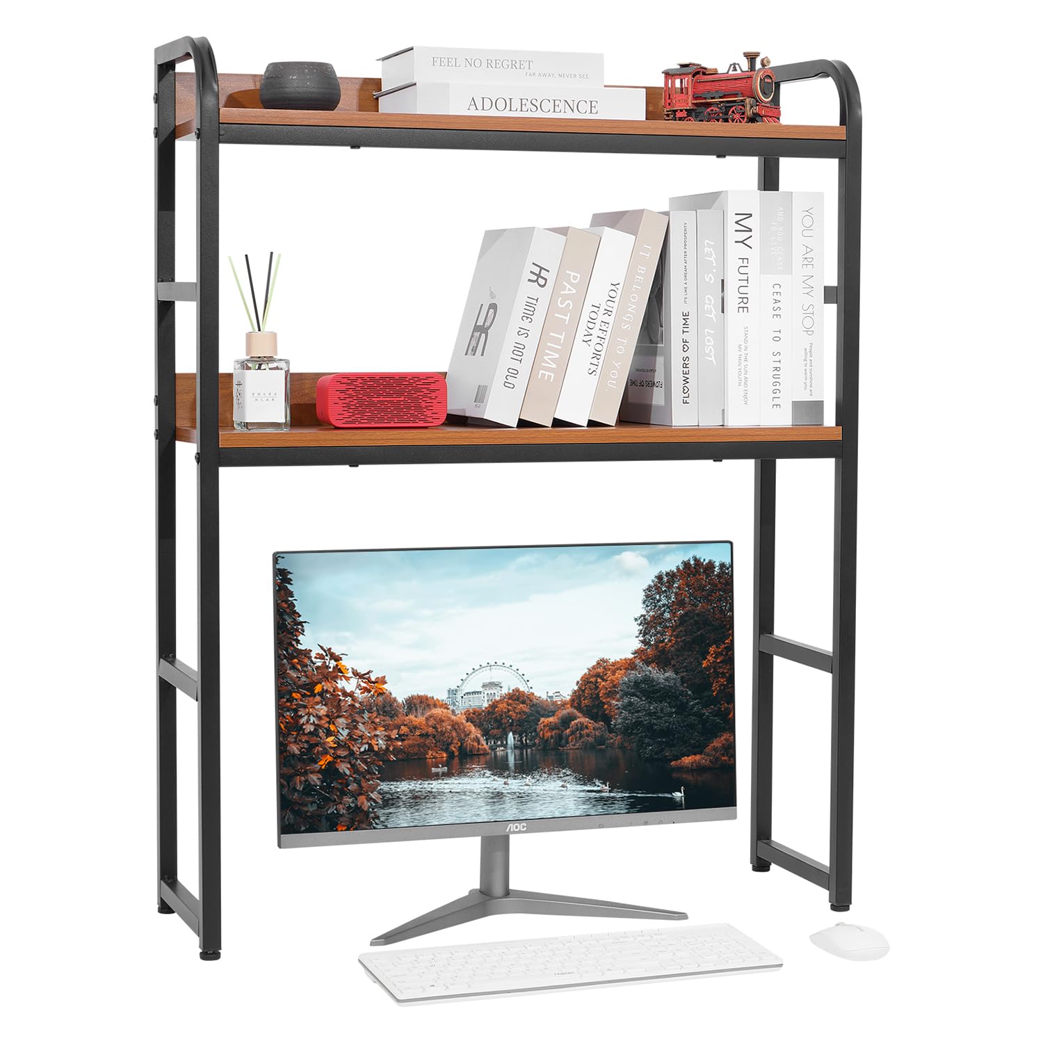 Snapklik.com : Tonchean 2-Tier Desktop Organizer Shelf Desk Hutch Top ...