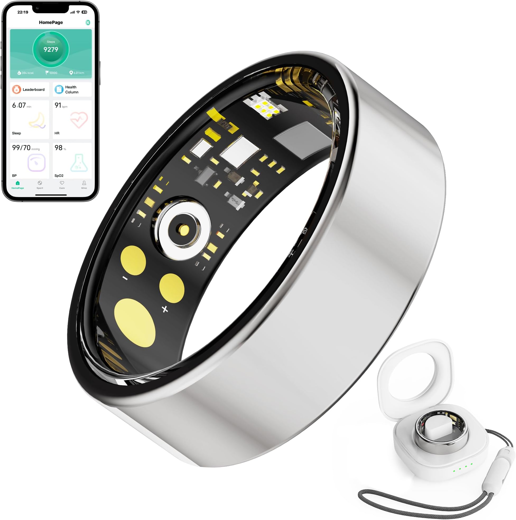 Amazon.com: Health Rings for Women Men, Fitness Tracker with Heart Rate ...