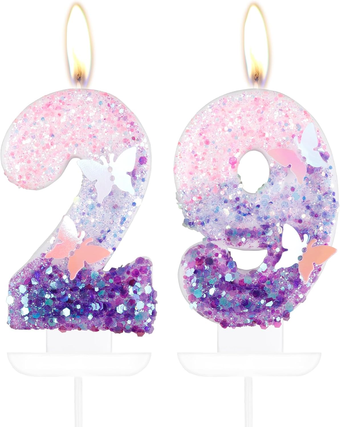 Amazon.com: iNINGER Birthday Number 29 Candle,Butterfly 29th Birthday ...