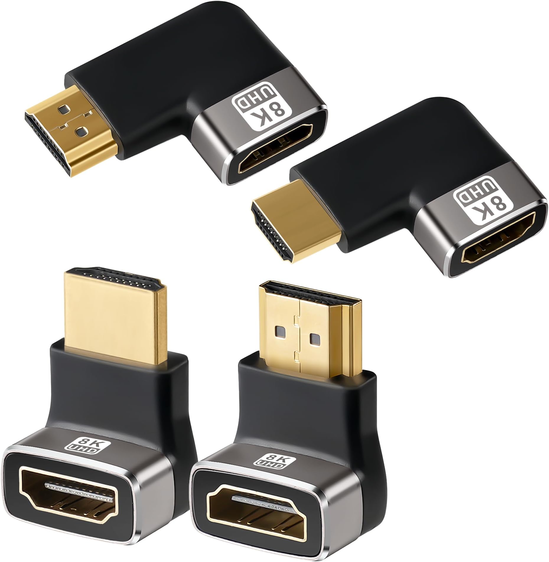 Adaptador HDMI 2.1 de ángulo recto de 8 K, adaptador multitipo de 90 ...