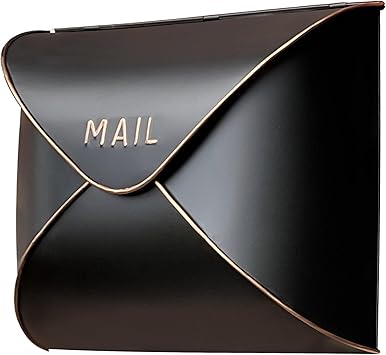 NACH Black Mailbox Wall Mount, 11.5 x 9 x 4.5 inch Wall Mount Mailboxes ...