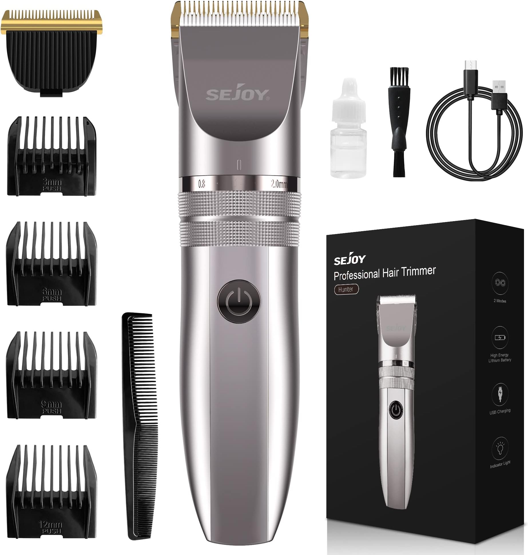 Amazon.com: Sejoy Hair Clippers for Men, Cordless Hair Trimmer Zero ...