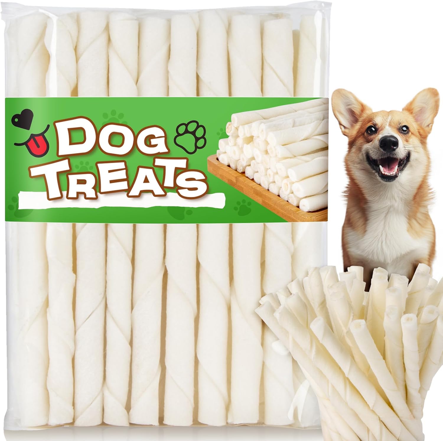 Amazon.com : MAQIHAN Dog Rawhide Chews Sticks - 10 Oz Natural Rawhide ...