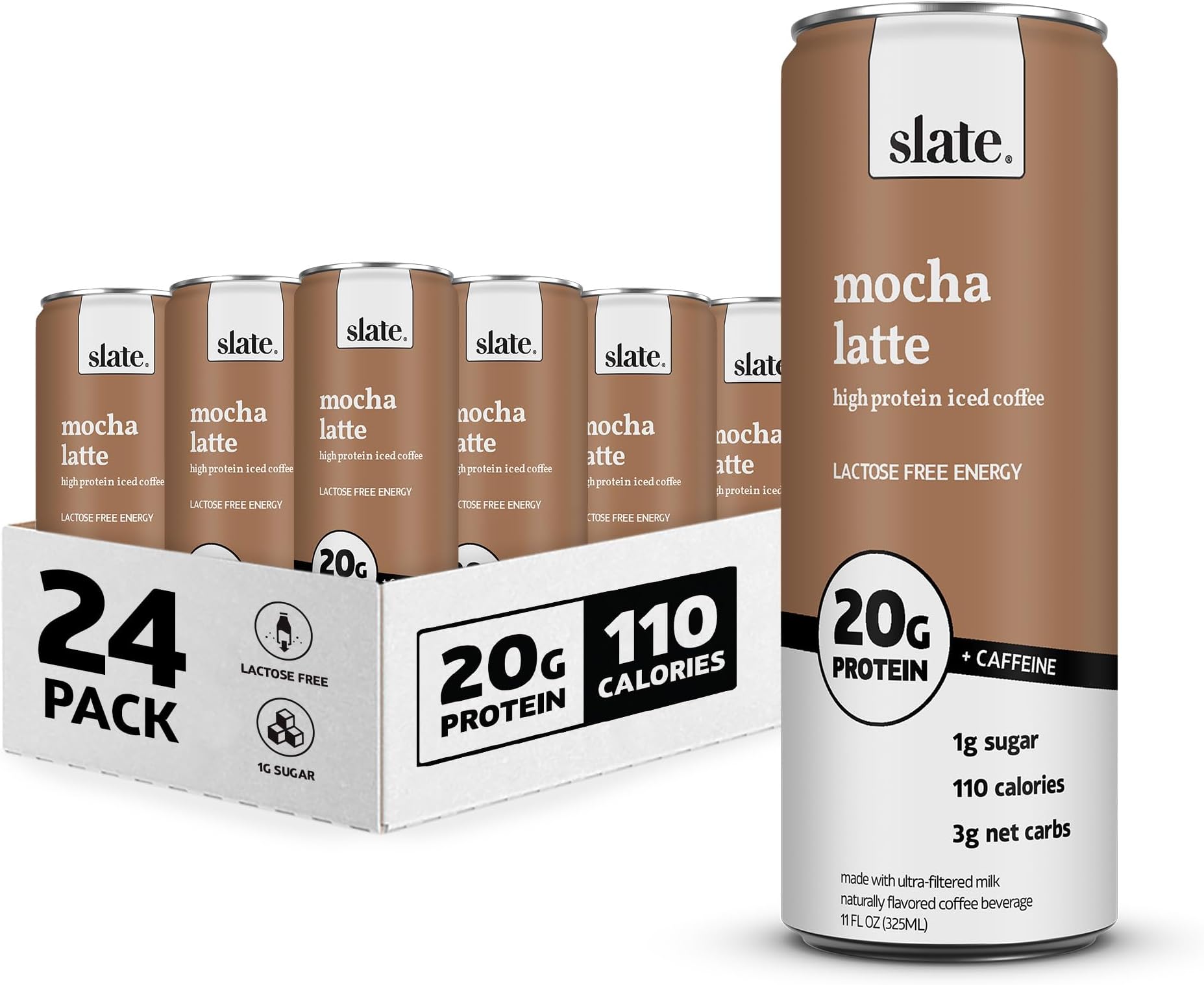 Amazon.com : Slate Milk - High Protein Iced Coffee - Mocha Latte ...