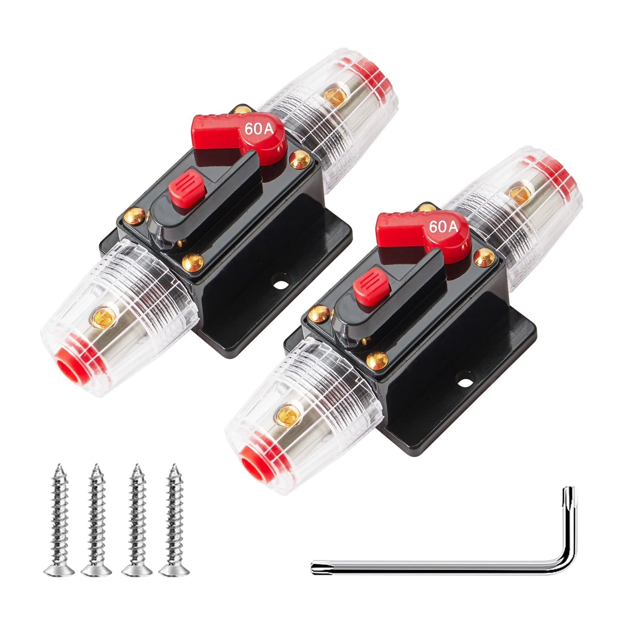 Amazon.com: NuIth 60A Audio Inline Circuit Breaker with Manual Reset ...