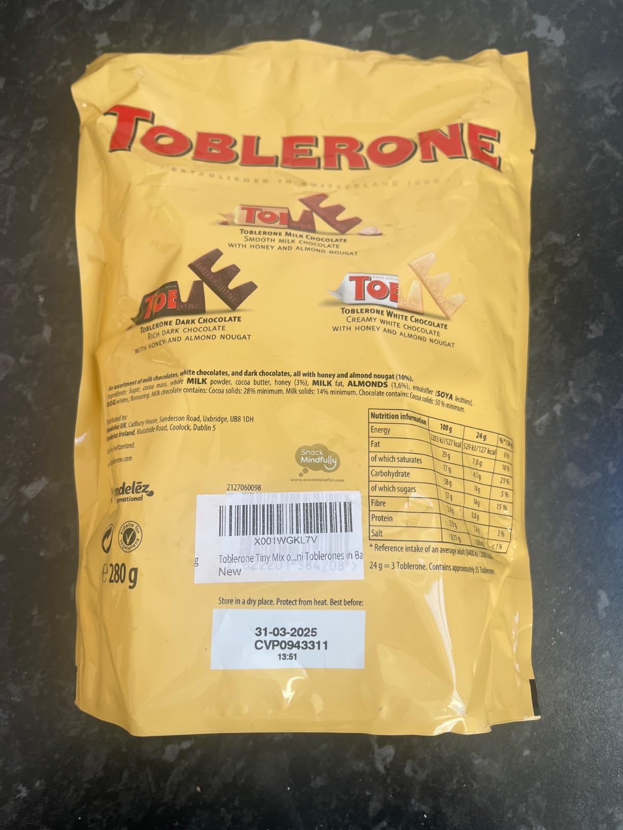 Toblerone Tiny Mix of Mini Toblerones in Bag : Amazon.co.uk: Grocery
