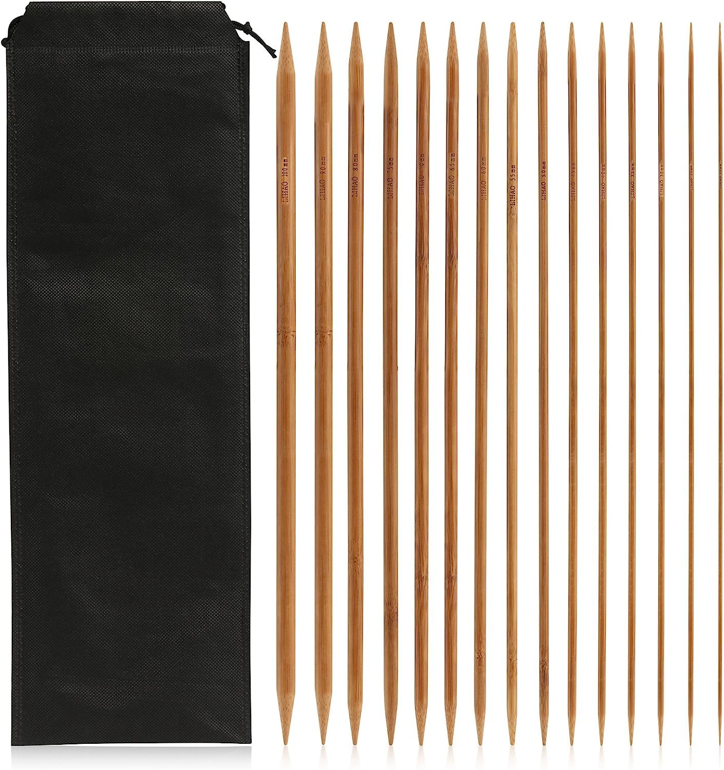 Amazon.com: LIHAO 75pcs Knitting Needles Double Pointed Bamboo Knitting ...