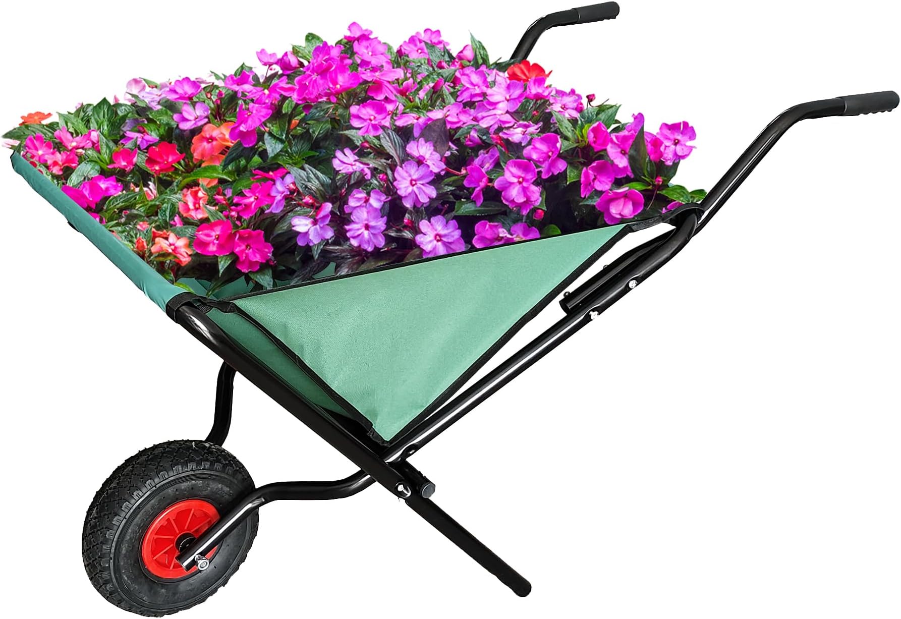 Amazon.com : AMES Folding Wheelbarrow Lawn Yard Cart, Lightweight ...