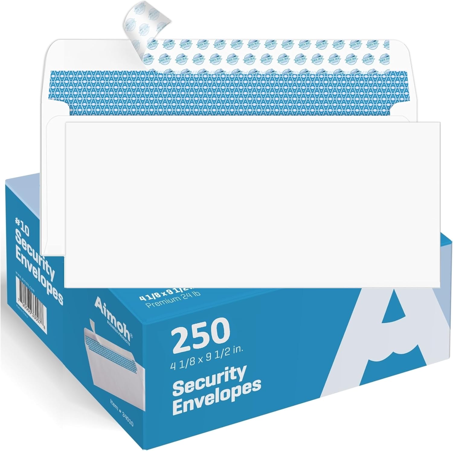 Amazon.com : Aimoh 250#10 Security Self-Seal Envelopes, Windowless ...