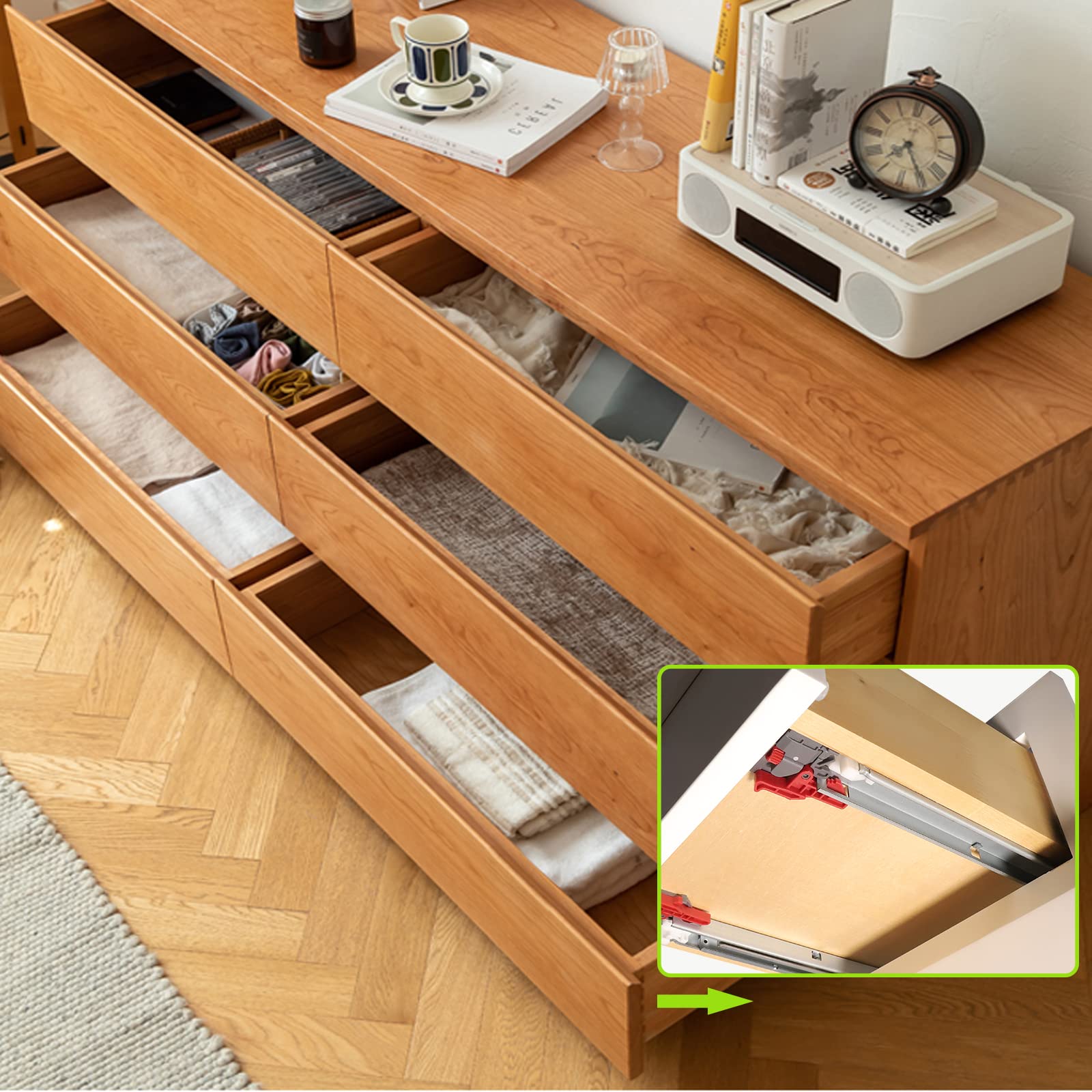 Snapklik.com : Gobrico Undermount Drawer Slides Bottom Mount Soft Close ...