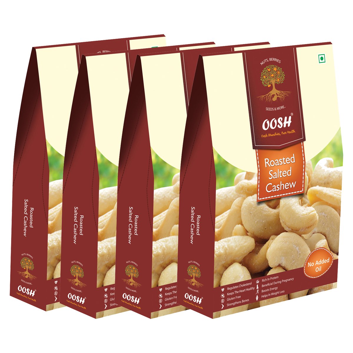 OOSH Roasted Salted Cashewnut, 4 x 250 g : Amazon.in: Grocery & Gourmet ...