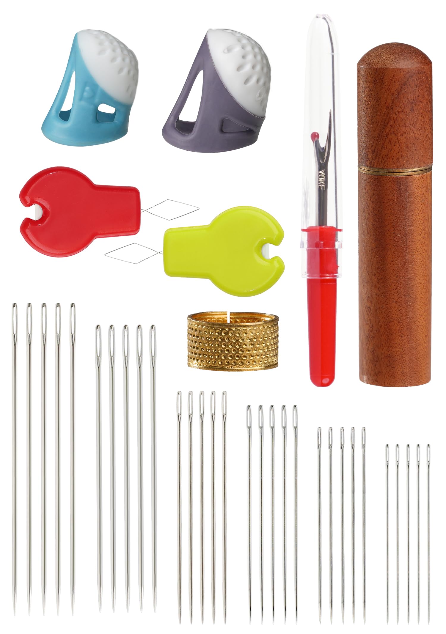 Amazon.com: JIBENGAO 30 PCS Hand Sewing Needles Large Eye Hand Sewing ...