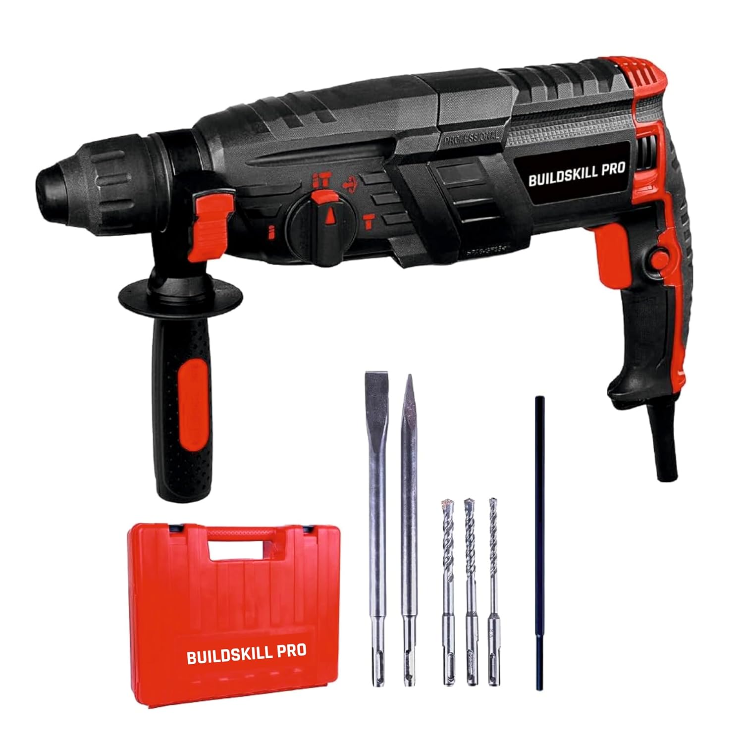 Buildskill Rotary Hammer Drill Machine 30MM, 1050W, Heavy Duty Hammer ...