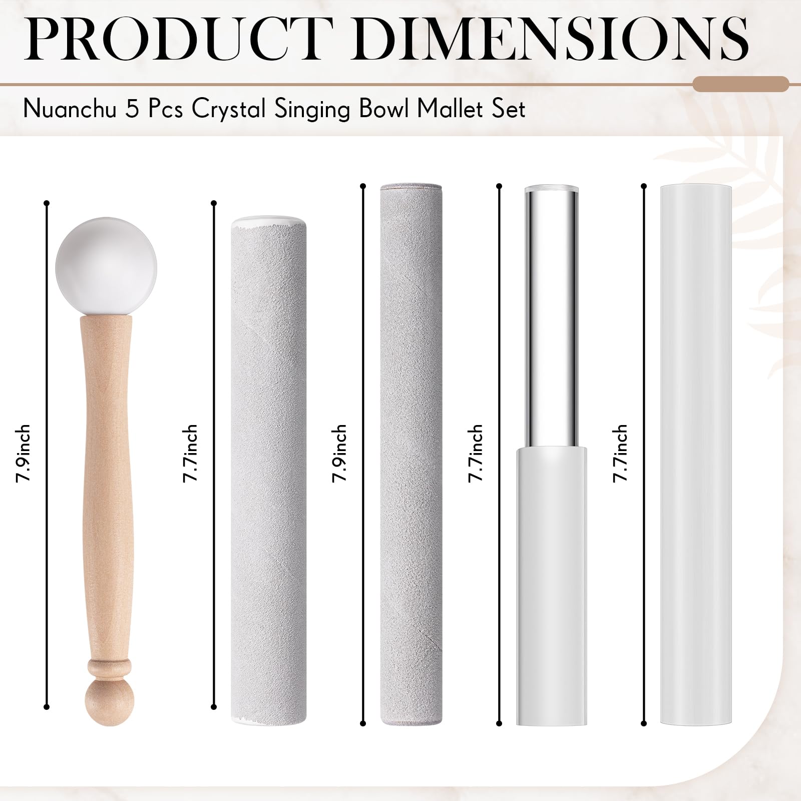 Snapklik.com : Nuanchu 5 Pcs Crystal Singing Bowl Mallet Set Includes ...
