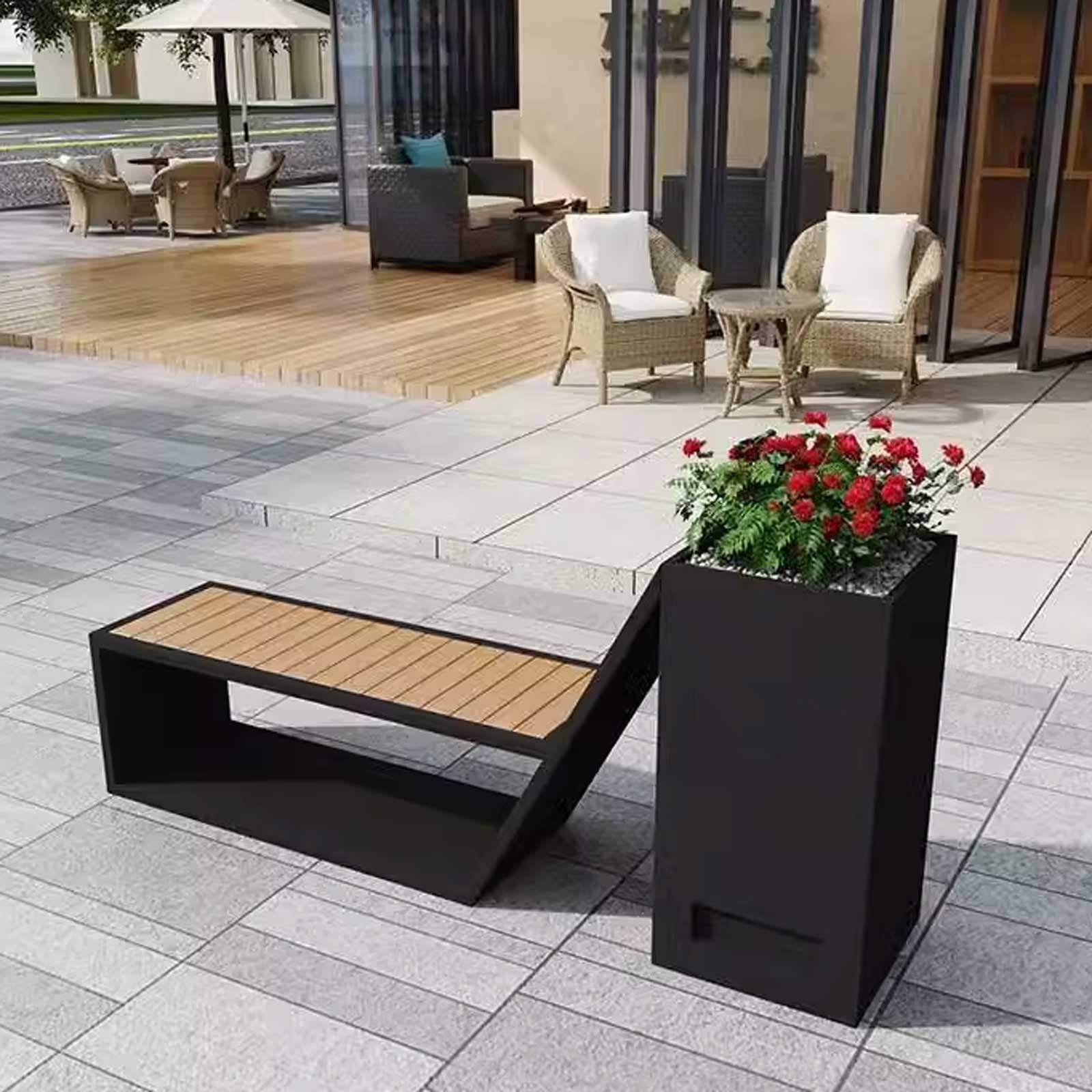 Commercial Bench Planter Planter Benches | Westminster Teak Furniture