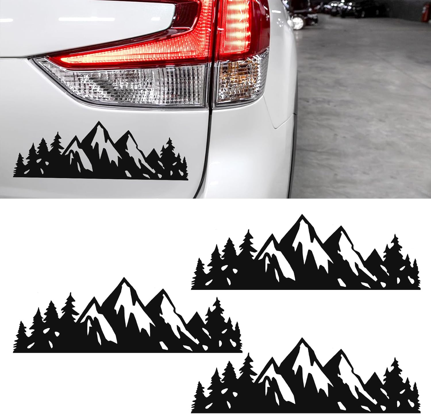 Amazon.com - Gjinxi 3PCs Snow Mountain Tree Decal Sticker Waterproof ...