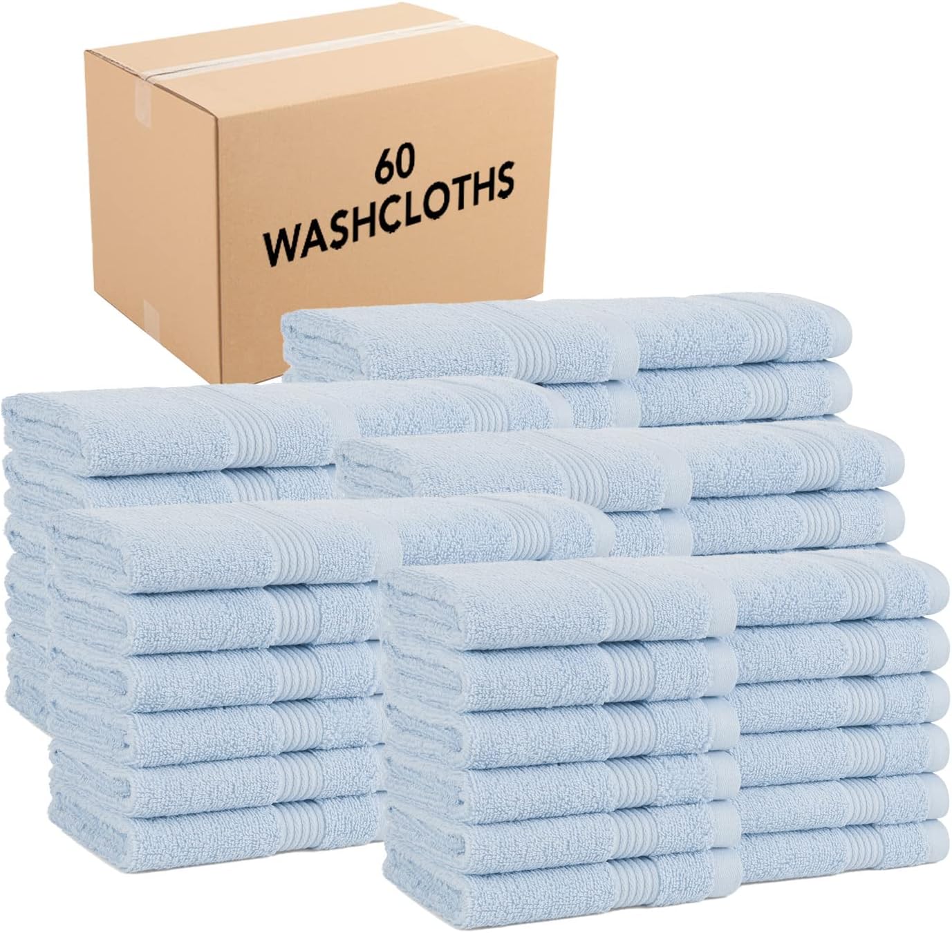 Amazon.com: Arkwright Bath Washcloths 12 Pack - (Bulk Case of 60) Super ...