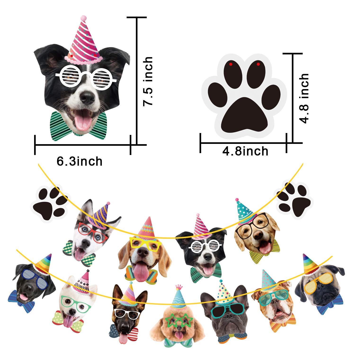 Buy Duufin 50 Pcs Dog Theme Party Decoration Set Dog Birthday Banner ...