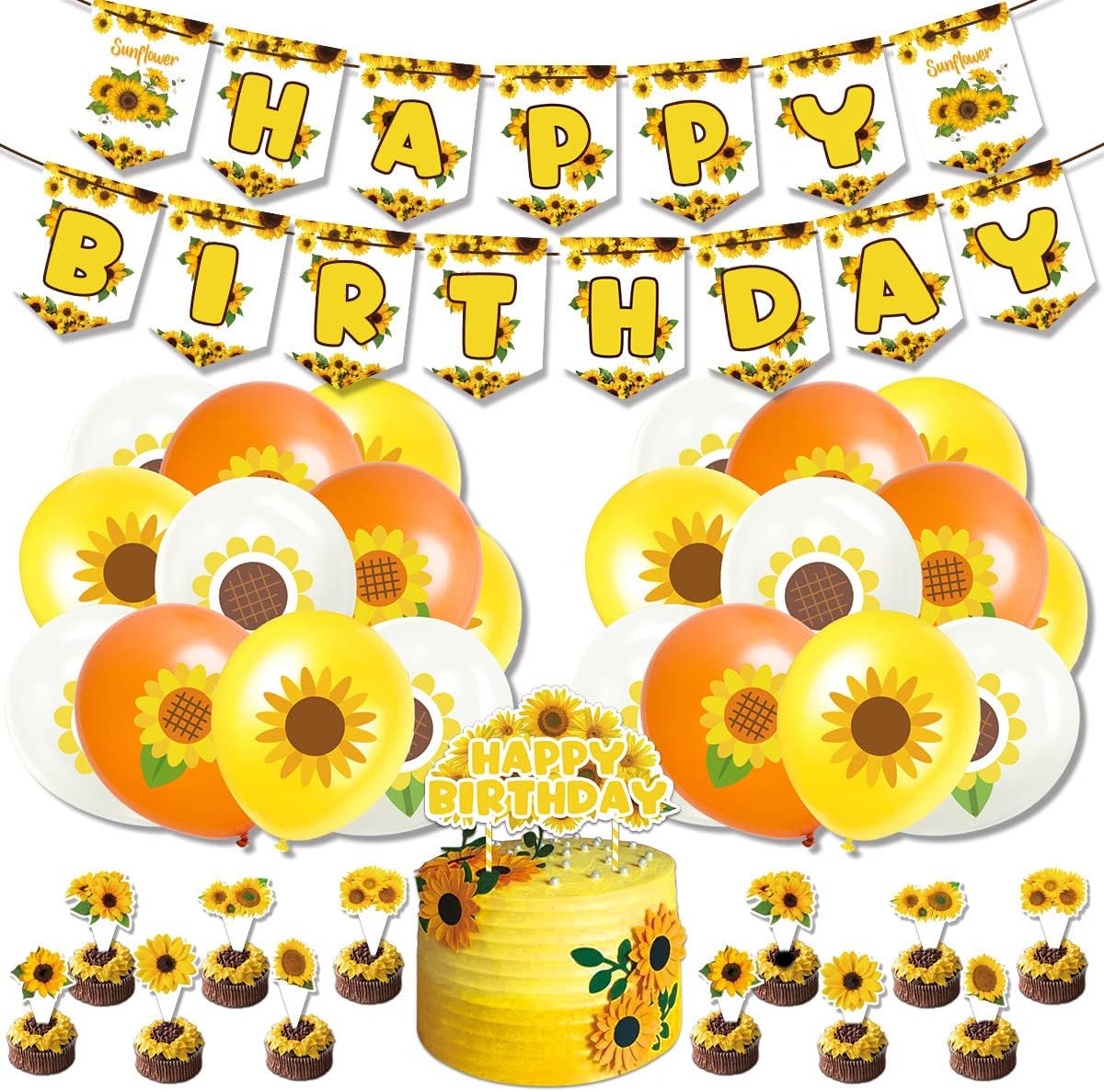 Amazon.com: Konsait Sunflower Birthday Party Decorations, 29 Pieces ...