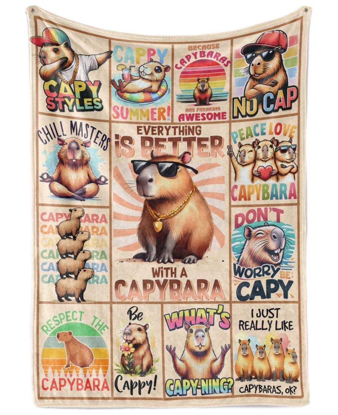 Amazon.com: Huglanket Capybara Gifts for Girls, Women, Men, Capybara ...