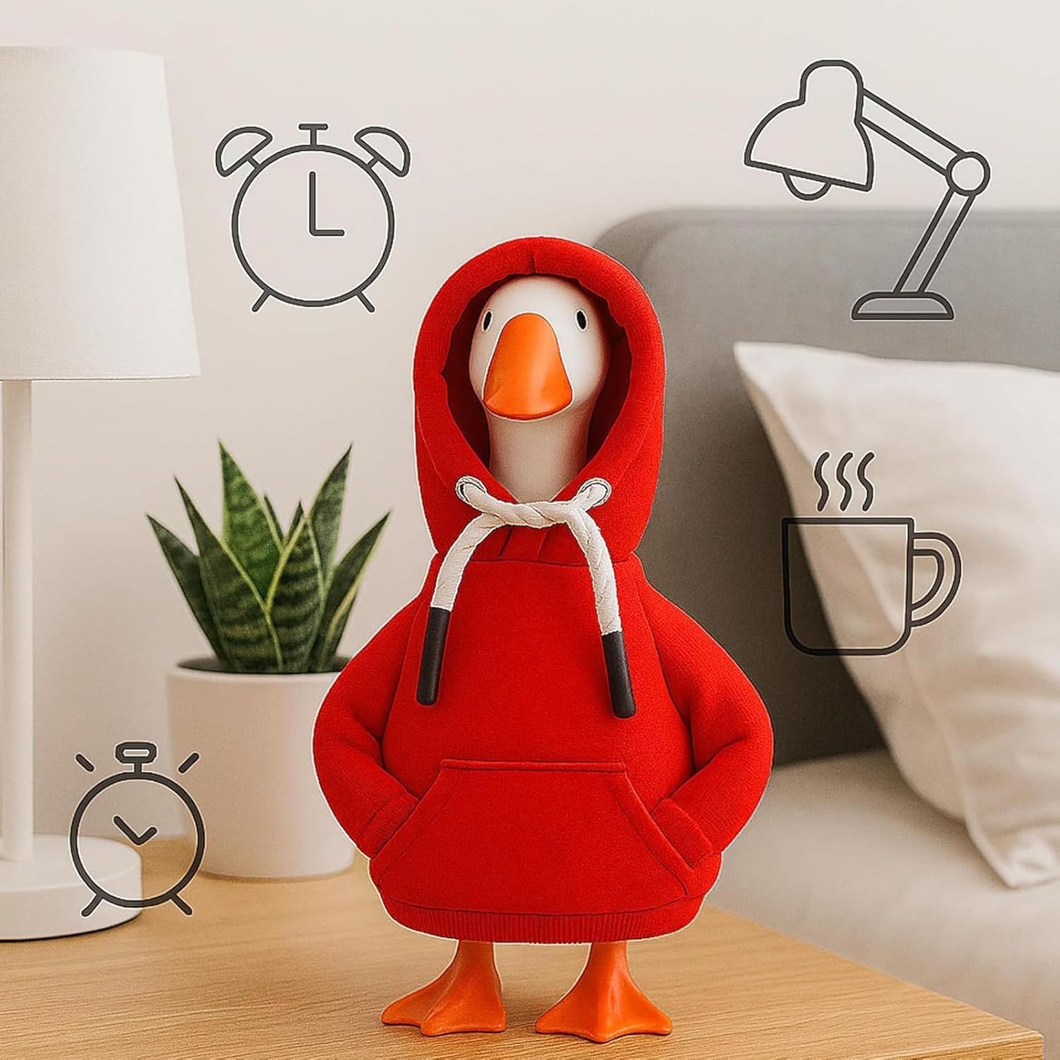 Amazon.com: Desk Goose Outfits, Desktop Geese Statue Hoodies Clothes ...