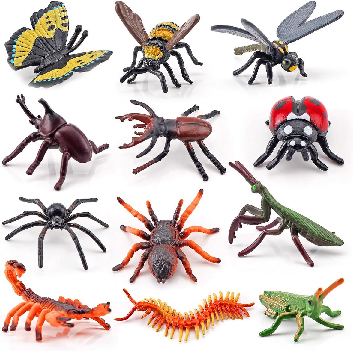 Amazon.com: Newmemo Realistic Bugs Figures Toys 12PCS Plastic Insects ...