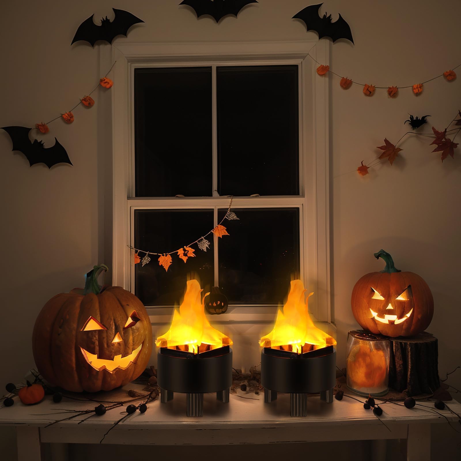 Snapklik.com : 4 Pcs Halloween Hanging Fake Fire Flames 3D LED Flame ...