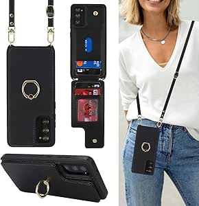 Amazon.com: Lipvina for Samsung Galaxy S20 FE Case with Card Holder and Strap for Women ...