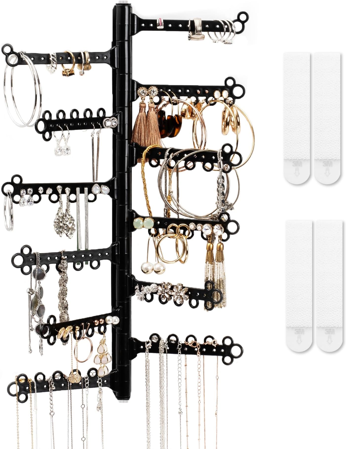 Amazon.com: All Hung Up 6-Tier 6" Wall Jewelry Organizer, Command ...