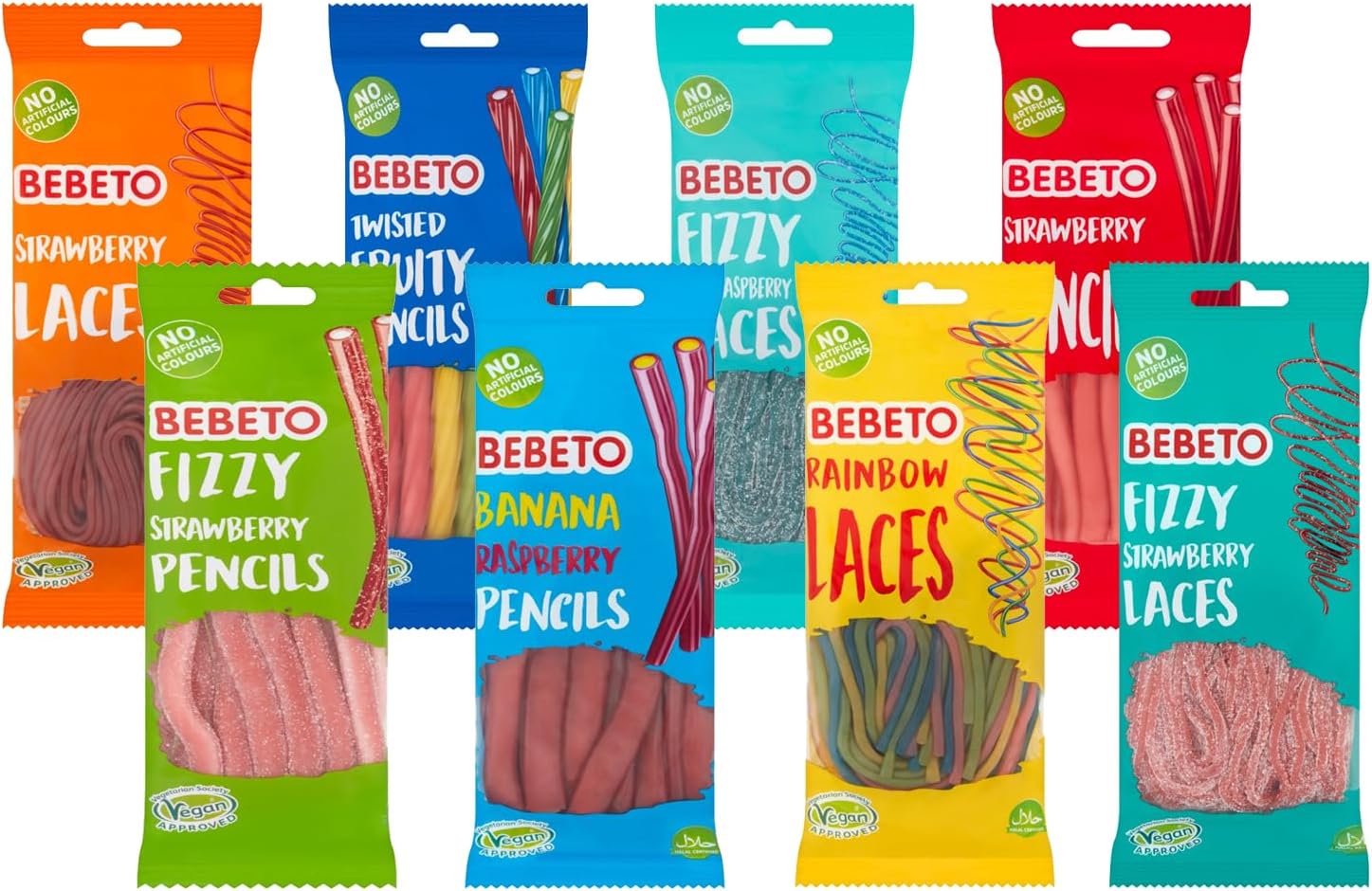 Bebeto Mixed Candy Assortment - Strawberry & Blue Raspberry Laces ...
