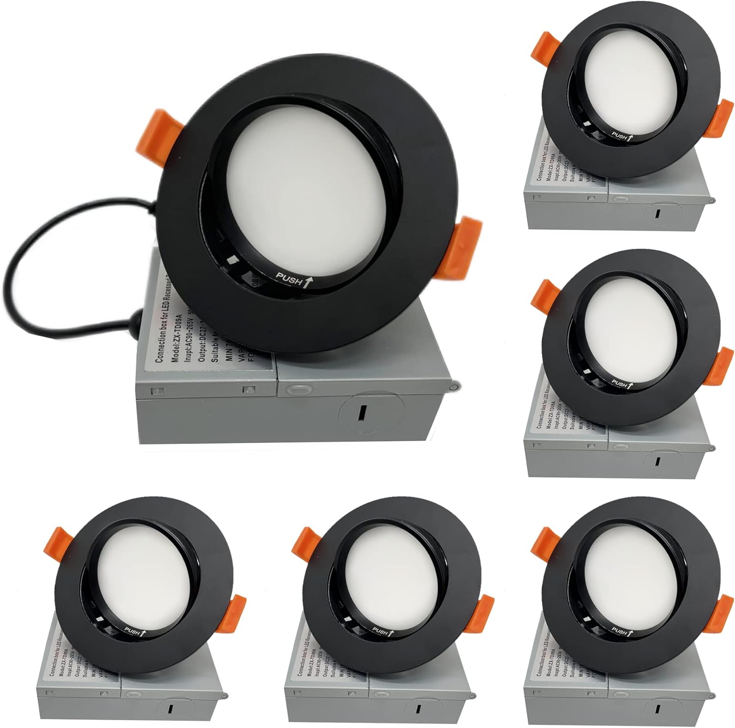 YU MEIL 4 Inch Recessed Lighting 6 Pack,Ajustable Led Eyeball Gimbal ...
