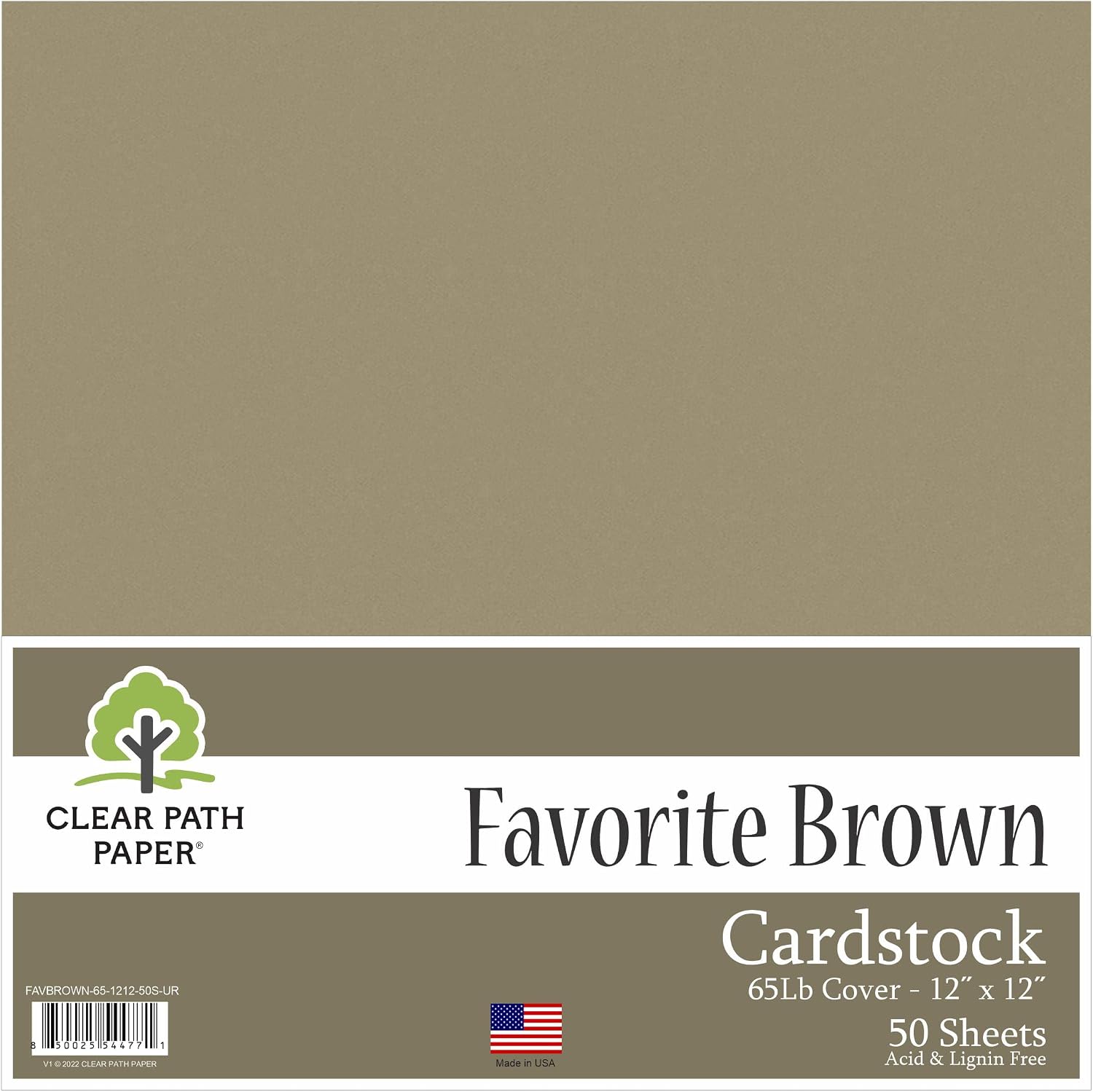 Amazon.com : Clear Path Paper Favorites 12 x 12 inch Brown Smooth ...